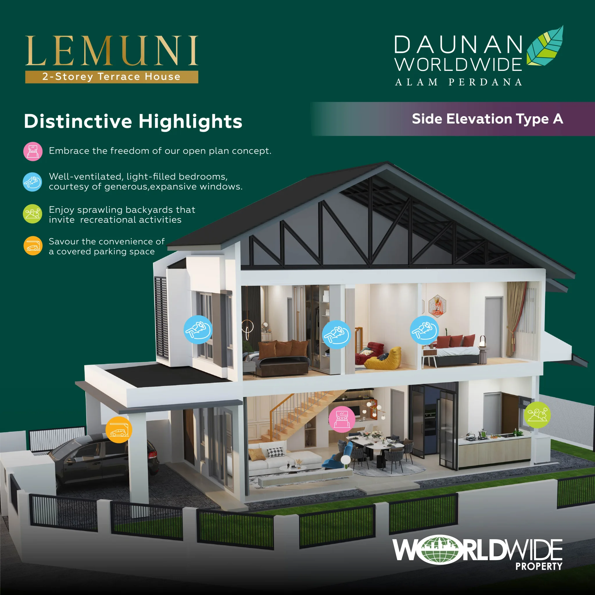 Lemuni, 2-Storey Terrace @ Daunan Worldwide Alam Perdana, Puncak Alam ...